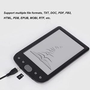 HD Ink Screen E Reader, 6inch 8GB 512MB 800X600 High Resolution Screen Low Power Ink Screen Portable Ebook Ereader Devices with Protective Case Film Navigation Mechanical Buttons for Study Work