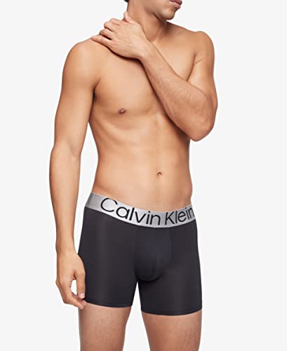 Calvin Klein Men's Reconsidered Steel Micro 3-Pack Boxer Brief, Black, Black, Black, Large