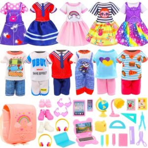 5.3 inch doll clothes and accessories 4 outfits 4 dresses 3 shoes with 22 school supplies for chelsea doll clothes set