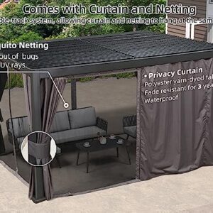 PURPLE LEAF Outdoor Louvered Pergola 10' × 13' Adjustable Metal Roof Hardtop Gazebo