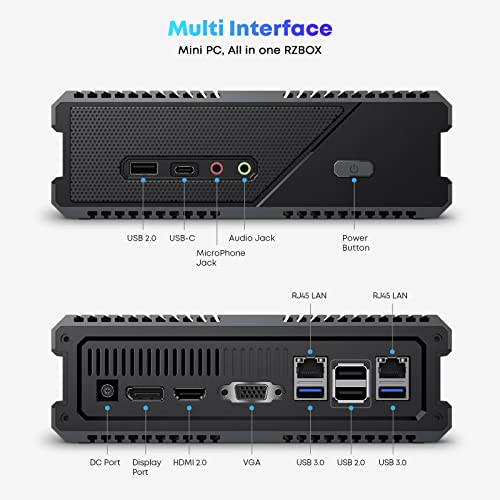 CHUWI RzBox Mini Pc,Windows 11 Mini Computer,16GB RAM 512GB SSD,AMD Ryzen 7 5800H Processor, Vega 8 Graphics, Dual Gigabit RJ45 LAN, WiFi 6, BT5.2, 4K@60Hz Output,USB-C,Support Triple Screen Display