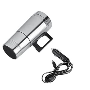 12V Car Heating Cup Car Heated Mug, 300ml Stainless Steel Travel Electric Coffee Cup Insulated Heated Thermos Mug(24V)