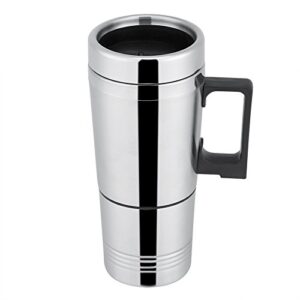 12V Car Heating Cup Car Heated Mug, 300ml Stainless Steel Travel Electric Coffee Cup Insulated Heated Thermos Mug(24V)