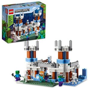 lego minecraft the ice castle 21186 building toy set for kids, girls,and boys ages 8+(499 pieces)