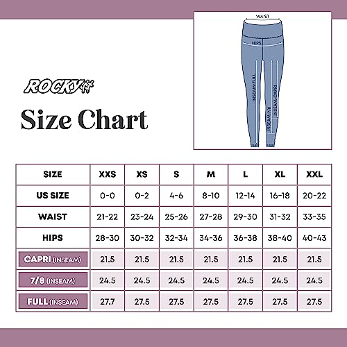 Rocky High Waisted Yoga Leggings, Workout Running Activewear Tummy Control Leggings for Women - Capri & Full Length Pants (25" Inseam 7/8 Dark Pink L)