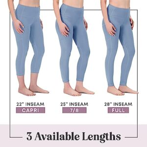 Rocky High Waisted Yoga Leggings, Workout Running Activewear Tummy Control Leggings for Women - Capri & Full Length Pants (25" Inseam 7/8 Dark Pink L)