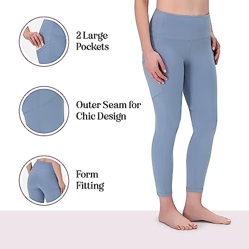 Rocky High Waisted Yoga Leggings, Workout Running Activewear Tummy Control Leggings for Women - Capri & Full Length Pants (25" Inseam 7/8 Dark Pink L)