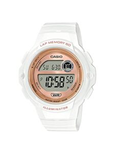 casio illuminator lap memory 60 5-year battery women's digital sports watch model: lws-1200h-7a2v