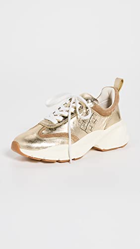 Tory Burch Women's Good Luck Trainers, Gold/Alce, 5.5 Medium US