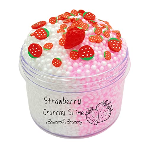 Newest Crunchy Slime,Strawberry Butter Slime kit for Girls,Super Soft and Non-Sticky, Birthday Gifts Party Favors for Girl and Boys