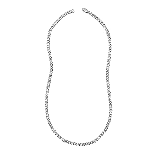 EMATU Cuban Link Chain for Men and Women, 5mm Mens Silver Chain 22 Inch