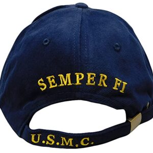 United States Marine Corps Marines Semper Fi U.S.M.C Navy Blue Cotton Adjustable Embroidered Baseball Hat Cap Officially Licensed CP00301