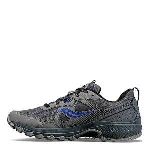 saucony men's excursion tr16 hiking shoe, gravel/lapis, 8.5