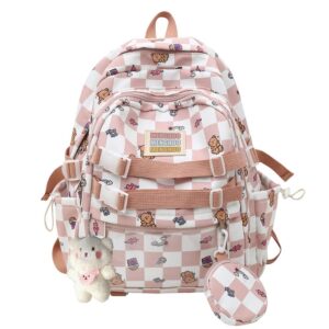 lokkcy kawaii backpack for school,backpacks for girls and backpack for girls 10-12 japanese school bag book bags for girls 8-12(pink)