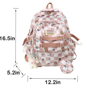 Lokkcy Kawaii Backpack for School,Backpacks for Girls and Backpack for Girls 10-12 Japanese School Bag book bags for girls 8-12(pink)