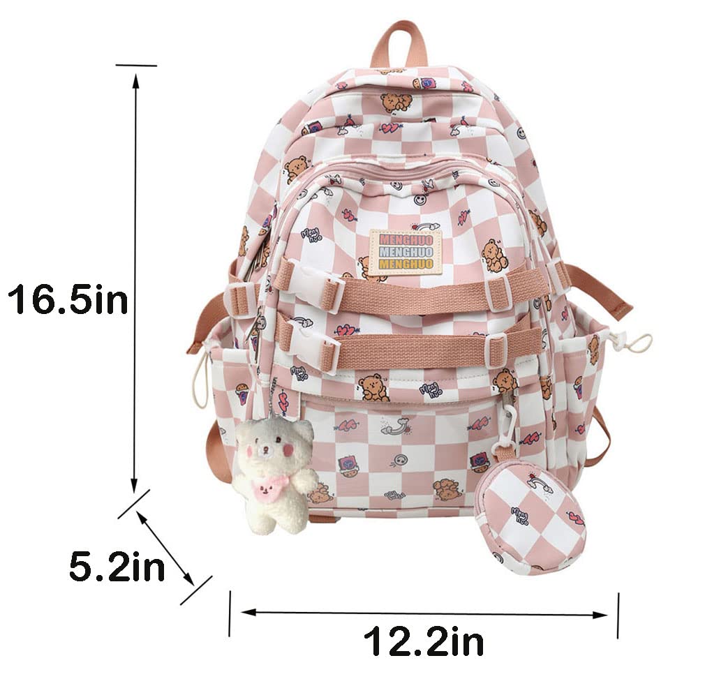 Lokkcy Kawaii Backpack for School,Backpacks for Girls and Backpack for Girls 10-12 Japanese School Bag book bags for girls 8-12(pink)