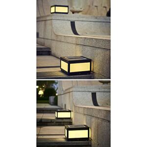 JSBDPHW Personality Classical Solar Post Light Outdoor Waterproof IP65 Garden Column Light Villa Landscape Metal Square Pillar Lamp Outdoor Post Light Fixtures