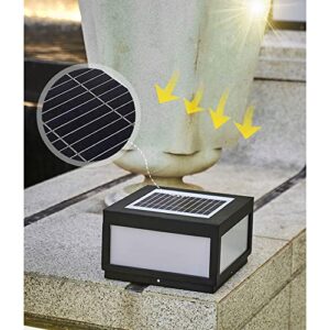 JSBDPHW Personality Classical Solar Post Light Outdoor Waterproof IP65 Garden Column Light Villa Landscape Metal Square Pillar Lamp Outdoor Post Light Fixtures