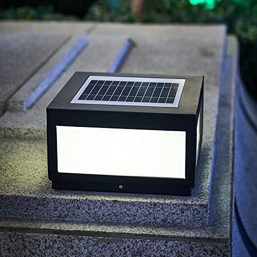 JSBDPHW Personality Classical Solar Post Light Outdoor Waterproof IP65 Garden Column Light Villa Landscape Metal Square Pillar Lamp Outdoor Post Light Fixtures