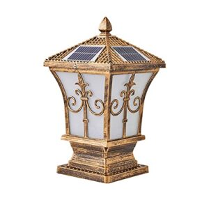 jsbdphw european style post light solar pillar lamp bronze aluminum column light acrylic lamp shade outdoor waterproof pillar pole lamp suitable for villa courtyard garden