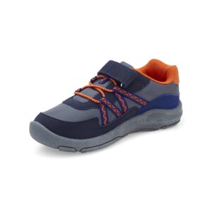 oshkosh b'gosh boy's sevvy sneaker, navy/orange, 5 toddler