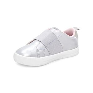 oshkosh b'gosh girls lulu slip-on sneaker, silver, 6 toddler