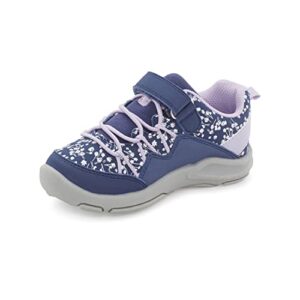 oshkosh b'gosh girls cycla sneaker, navy/lilac, 7 toddler