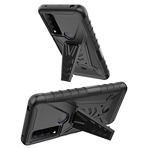 Compatible for TCL 30 XE 5G Case with Holster Belt Clip Hybrid Shockproof Protective Phone Cover with Kickstand - Black