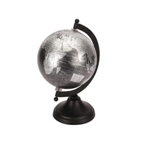 Rely+ 5" World Globe With Sturdy Metal Stand (NOT PLASTIC!) - Desktop Globe For Home Desk Table Office Decor - Book Shelf Decor Globe - 5 Inch - Metallic Black