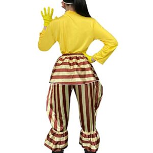 Sundrop Moondrop FNAF Cosplay Costume Outfit Clown Costume Halloween Cosplay for Fans (Large, Yellow-Sun)