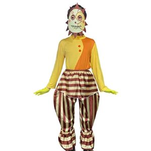 Sundrop Moondrop FNAF Cosplay Costume Outfit Clown Costume Halloween Cosplay for Fans (Large, Yellow-Sun)