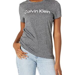 Calvin Klein Performance Women's Short Sleeve T-Shirt, Black Heather, Medium