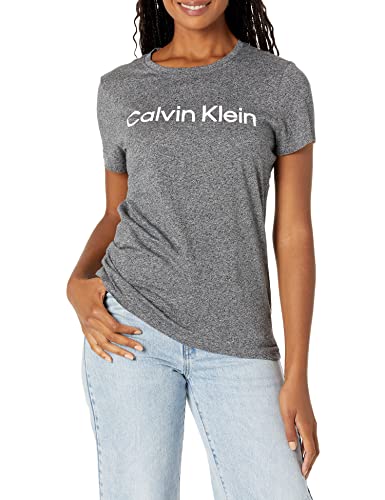 Calvin Klein Performance Women's Short Sleeve T-Shirt, Black Heather, Medium