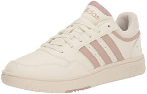 adidas women's hoops 3.0 sneaker, off white/wonder taupe/white, 9