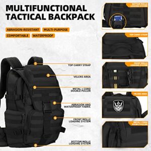 KXBUNQD 50L Military Tactical Backpack Hiking Waterproof Backpack Large Military Pack 3 Day Assault Pack Molle Bag Rucksack