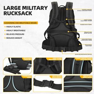 KXBUNQD 50L Military Tactical Backpack Hiking Waterproof Backpack Large Military Pack 3 Day Assault Pack Molle Bag Rucksack