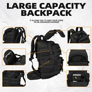 KXBUNQD 50L Military Tactical Backpack Hiking Waterproof Backpack Large Military Pack 3 Day Assault Pack Molle Bag Rucksack