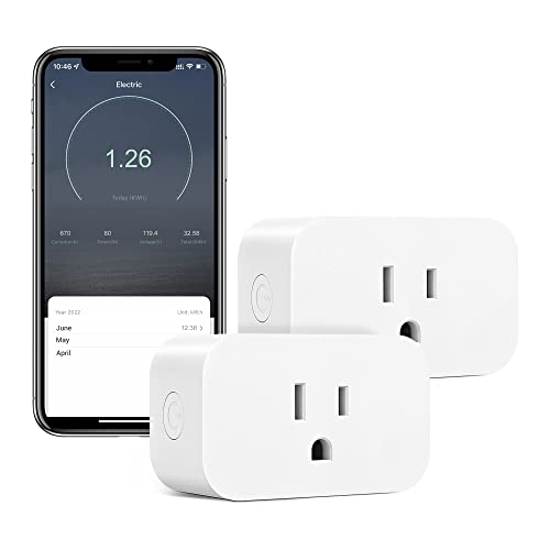 DEWENWILS Smart Plug with Energy Monitoring, 15A Mini WiFi Smart Outlet Compatible with Alexa & Google Home, APP Remote Control, 2.4 GHz WiFi Only, FCC Listed