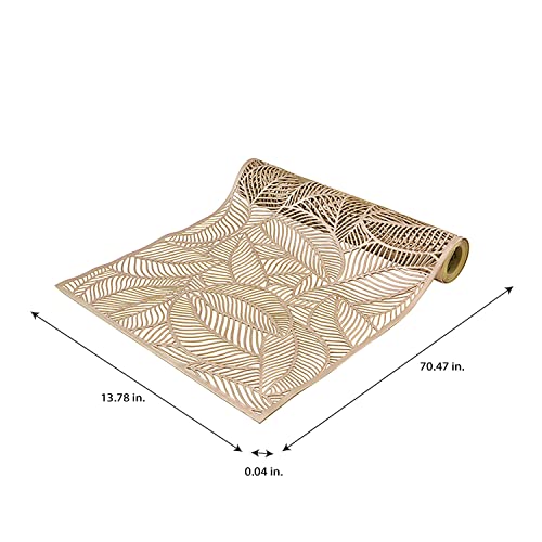 Home Details Leaf Laser Cut Table Runner | Kitchen | Dining Room | Place Setting | Décor | Gold