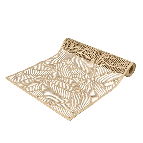 Home Details Leaf Laser Cut Table Runner | Kitchen | Dining Room | Place Setting | Décor | Gold