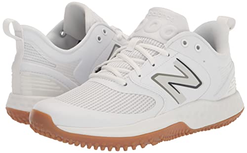 New Balance Men's Fresh Foam 3000 V6 Turf-Trainer Baseball Shoe, White/White/Gum, 9.5