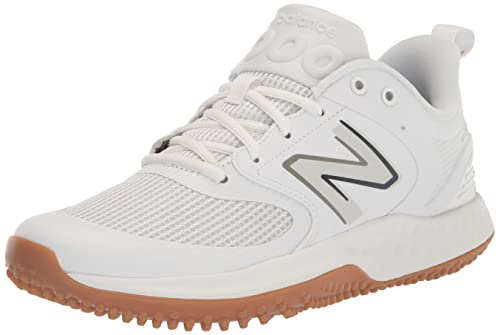 New Balance Men's Fresh Foam 3000 V6 Turf-Trainer Baseball Shoe, White/White/Gum, 9.5