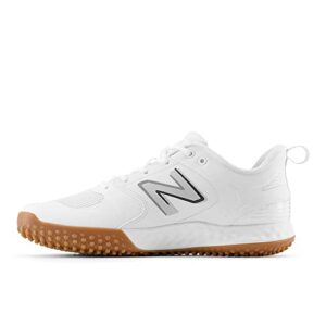 New Balance Men's Fresh Foam 3000 V6 Turf-Trainer Baseball Shoe, White/White/Gum, 9.5