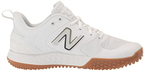 New Balance Men's Fresh Foam 3000 V6 Turf-Trainer Baseball Shoe, White/White/Gum, 9.5