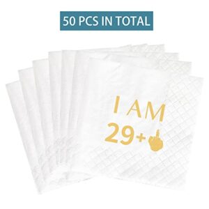 30th Birthday Cocktail Napkins, 30th Birthday Party Decorations Gifts for Men and Women, “I Am 29+1” Birthday Party Supplies Favor for Cake Dessert Table, 50-Pack 2-Ply | 4.5 x 4.5 inch folded