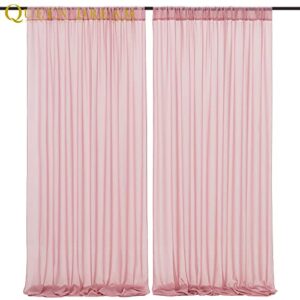 QueenDream 10ft x 10ft Backdrop Curtain for Bridal Shower Dusty Rose Chiffon Background Drapes Sheer Baby Shower Party Decorations