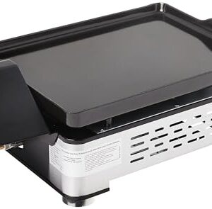 Amazon Basics Outdoor Portable 1 Burner Tabletop Gas Griddle with 18-Inch Enamel Coated Top