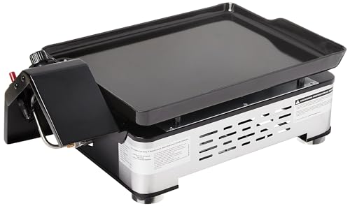 Amazon Basics Outdoor Portable 1 Burner Tabletop Gas Griddle with 18-Inch Enamel Coated Top