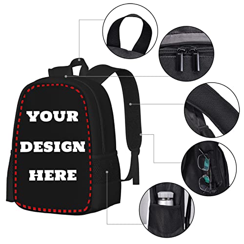 Custom Laptop Backpack, Custom Personalized Text Picture Backpack, Customize Travel Backpack for Men Women, Customize Learning Backpack for Boy Girl, 17In Casual Backpack