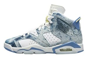 jordan boy's air jordan 6 retro (big kid) white/dutch blue/citron tint/black 6.5 big kid m